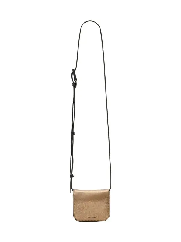ALLSAINTS Maeve Leather Cardholder Crossbody - Warm Brass