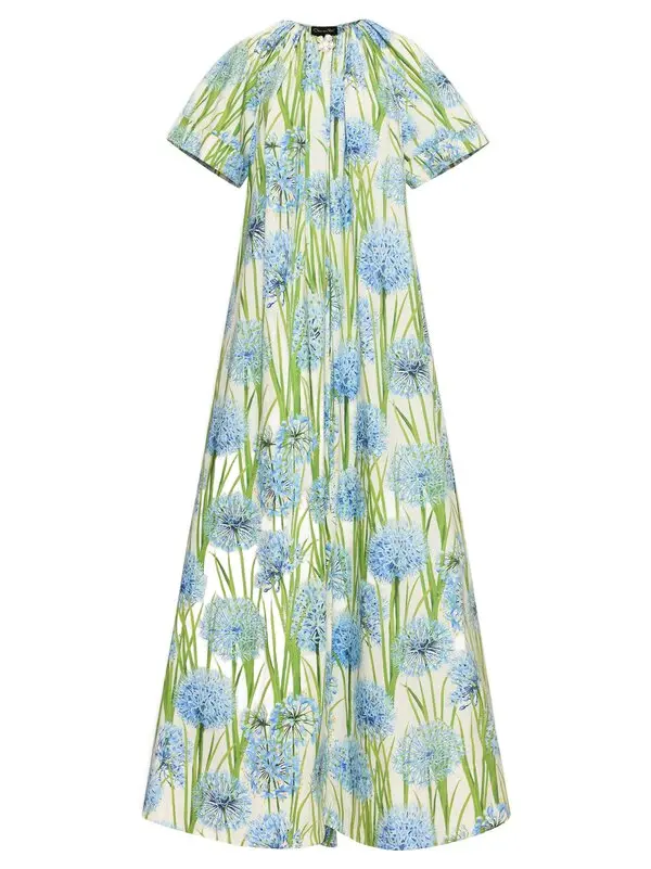 Oscar De La Renta Allium Cotton Poplin Caftan - Multi