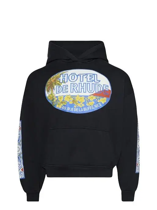 Rhude Hotel Hoodie - Vintage Black