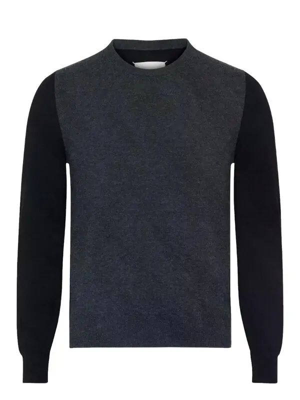 MAISON MARGIELA Contrast-panel Wool Sweater - Black