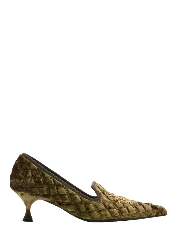 Burberry 55mm Quilted-velvet Pumps - Brown