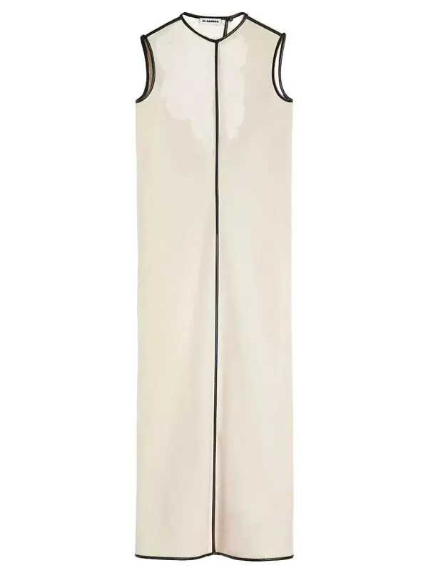 JIL SANDER Contrasting-trim Maxi Dress - Neutrals