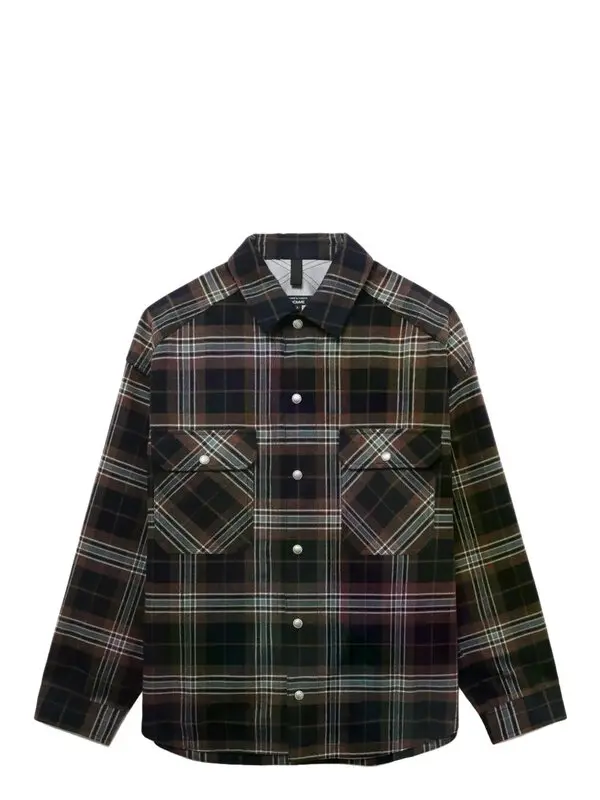 Comme Des Garçons Plaid Elbow-patch Shirt - Black