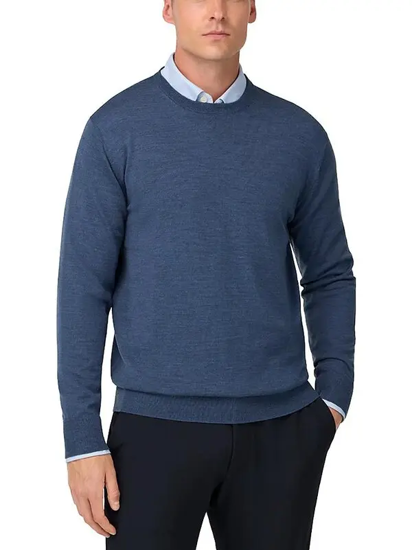 Boggi Milano Extrafine Merino Wool Sweater - Indigo