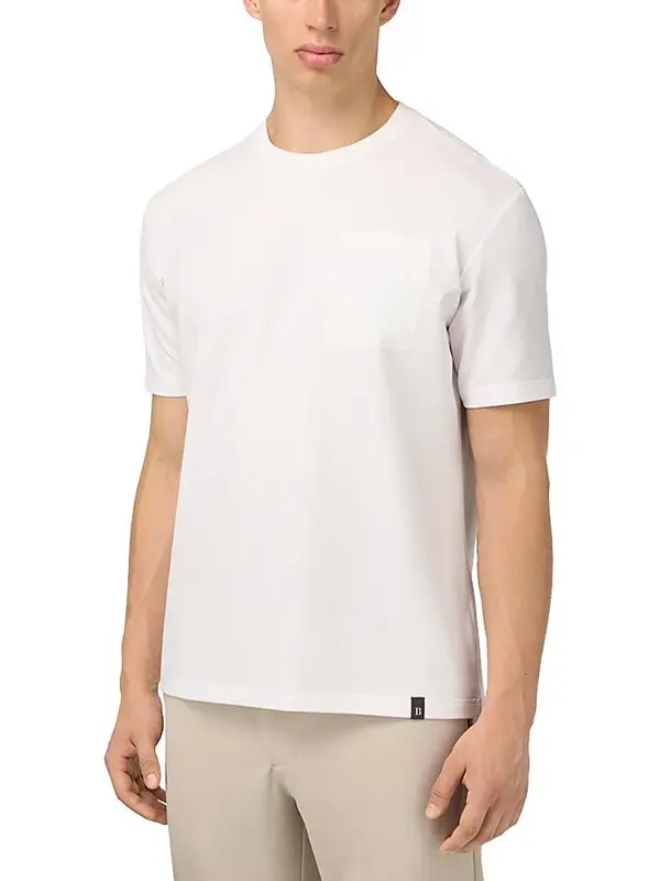 Boggi Milano Cool Jade Pique Pocket Tee - White