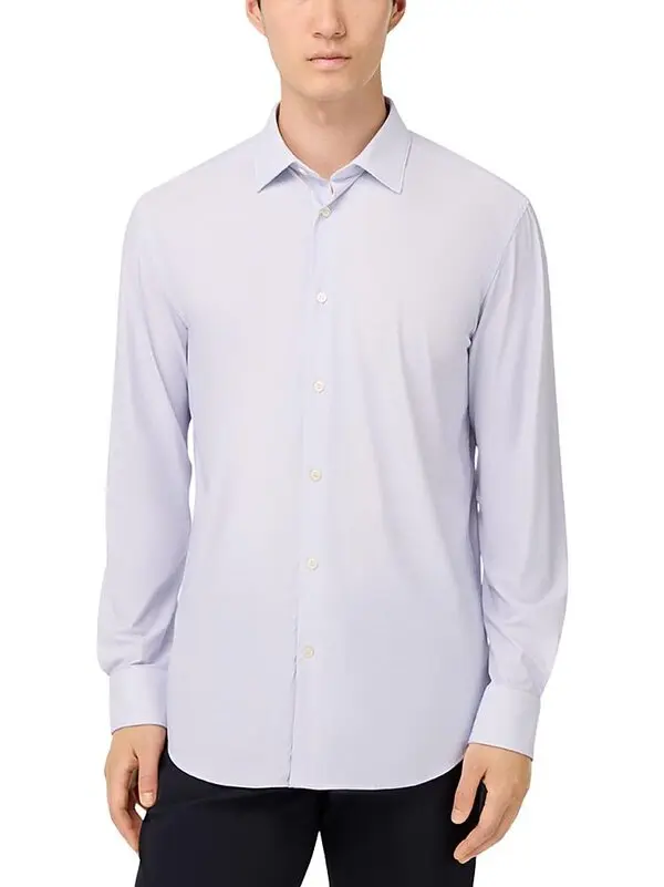 Boggi Milano Slim Fit Stretch Nylon Shirt - Light Blue