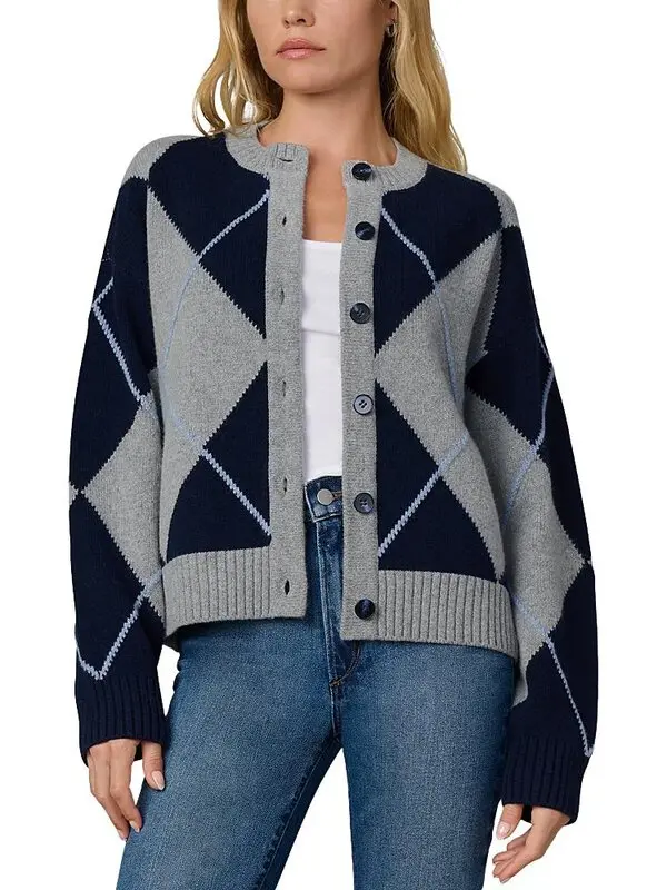 Joe's Jeans Relaxed Fit Cardigan - Blue Argyle