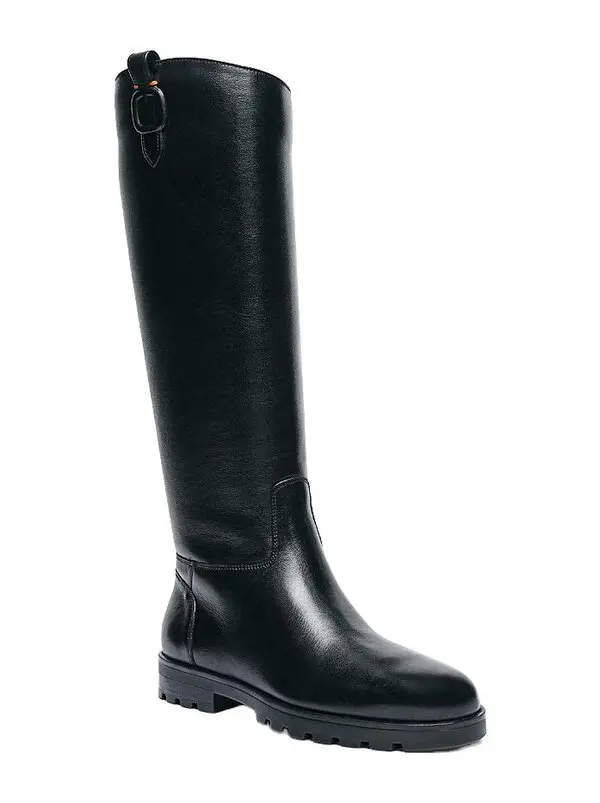 Santoni Leather Boot - Black