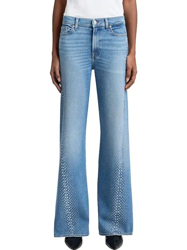 7 For All Mankind Twisted Lotta Embellished Flare Leg Jeans - Love Soul