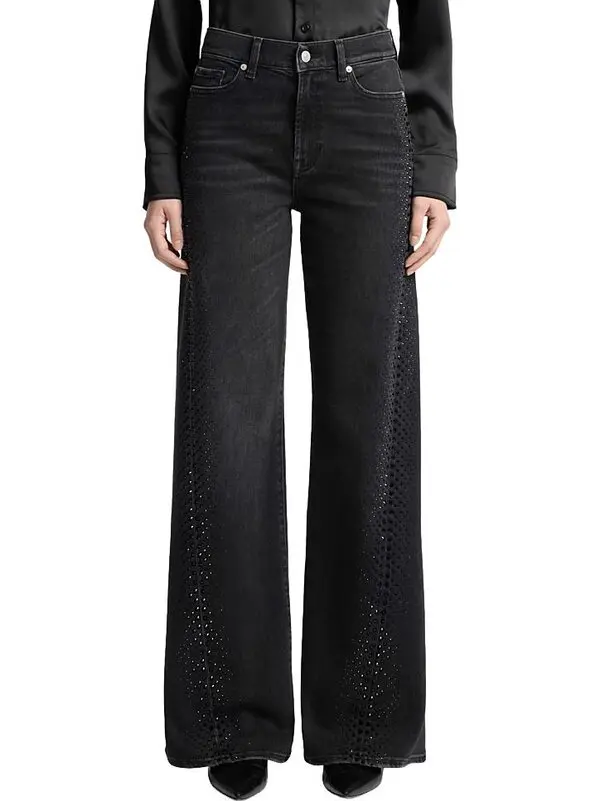 7 For All Mankind Twisted Lotta Embellished Flare Leg Jeans - Bottomline