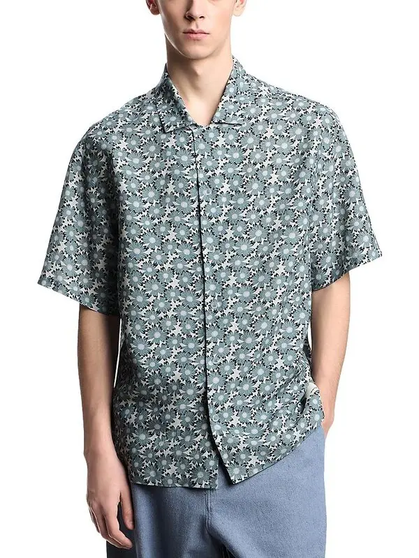 Emporio Armani Floral Short Sleeve Shirt - Blue Flower
