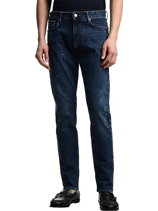 Emporio Armani Slim Fit Paint Splattered Jeans - Multi