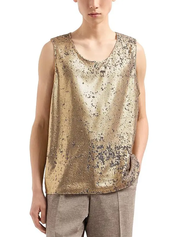 Emporio Armani Tank Top - Gold Sequin