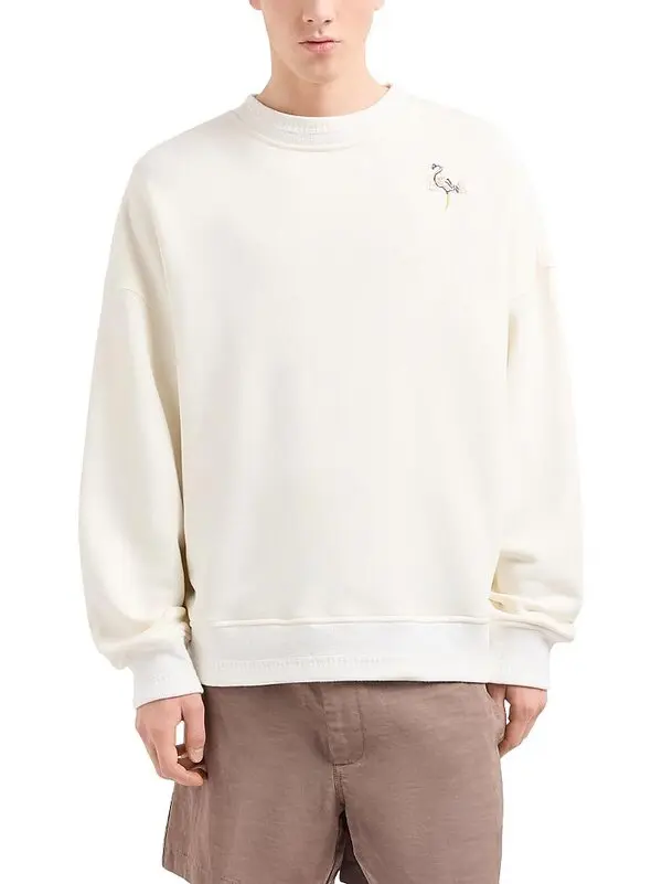 Emporio Armani Flamingo Motif Sweatshirt - Cream