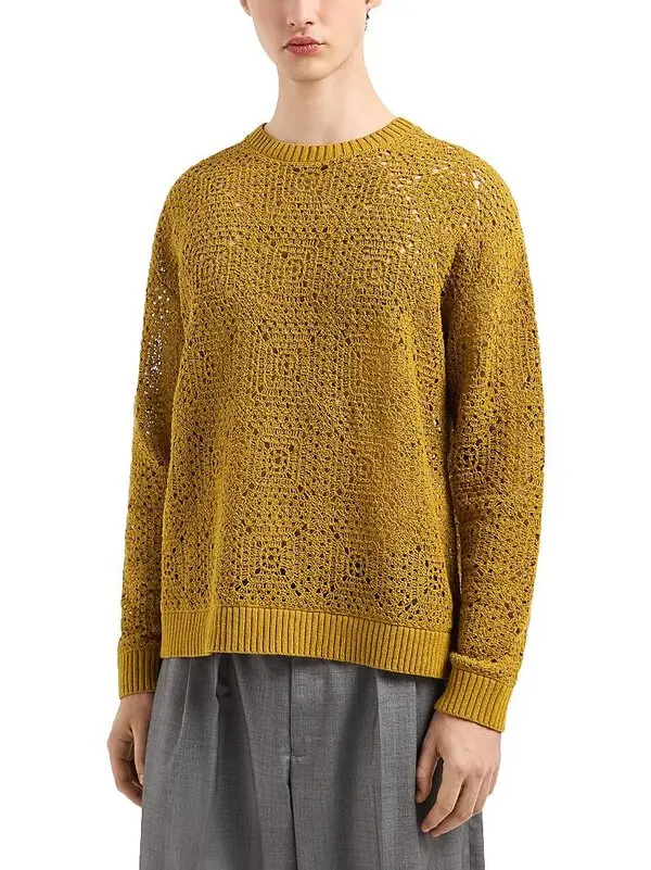 Emporio Armani Crocheted Sweater - Green Moss