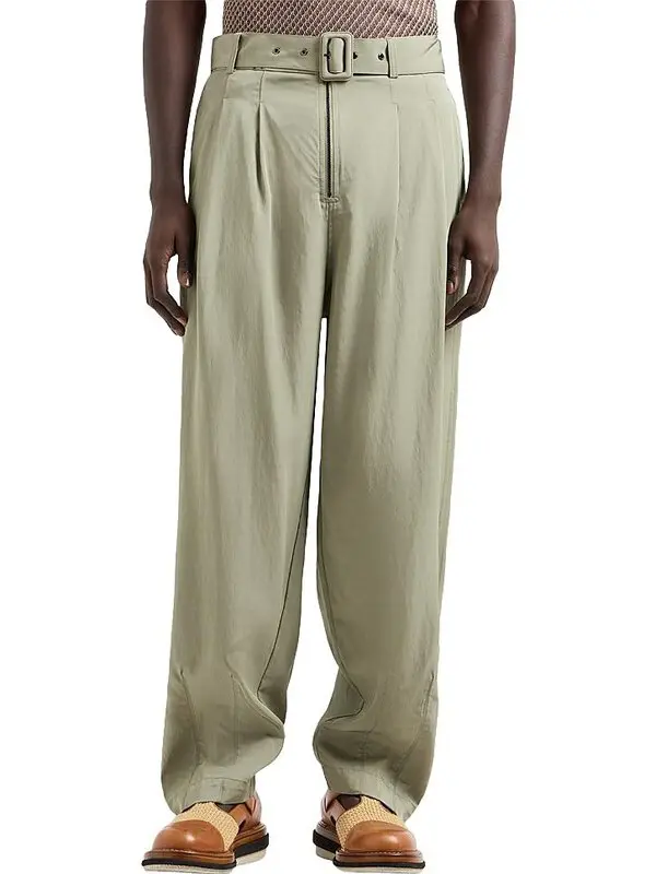 Emporio Armani Belted Trousers - Green Tea