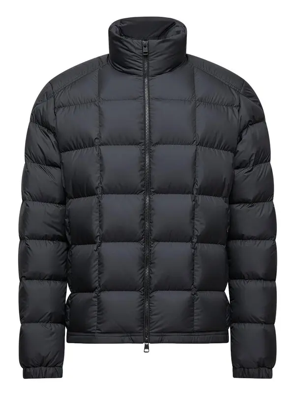 Moncler Eglise Square-quilted Hooded Short Down Jacket - Black