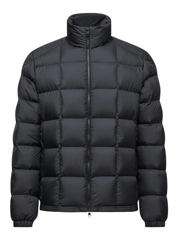 Moncler Eglise Square-quilted Hooded Short Down Jacket - Black