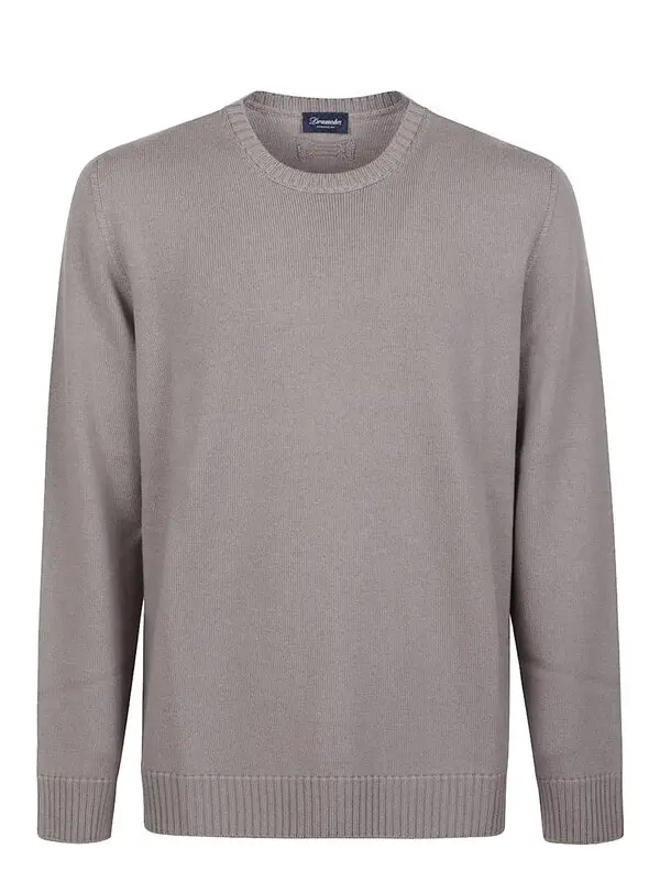 DRUMOHR Round Neck Merino Wool Sweater - White