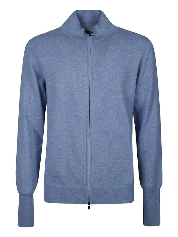 BALLANTYNE Full Zip Cardigan - Blue