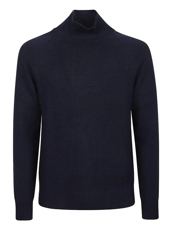 Eleventy Turtleneck Virgin Wool Sweater - Blue
