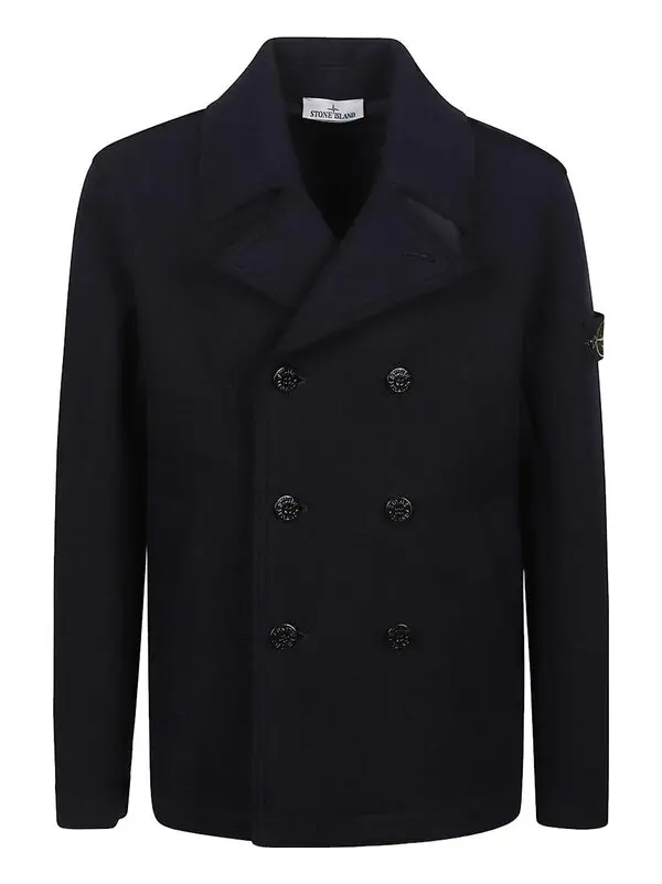 Stone Island Rws Pea Coat - Blue