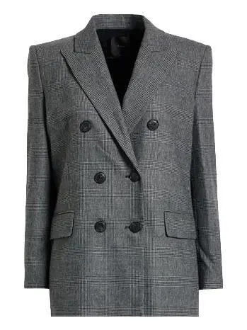 Pinko Flannel Glen Plaid Blazer - Grey