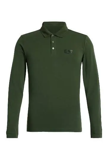 EA7 Polo Shirt Military Size Cotton, Elastane - Green