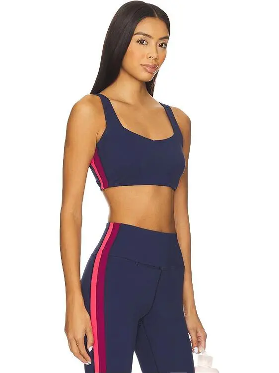 Spiritual Gangster Ezra Longline Sports Bra In Blue - Indigo