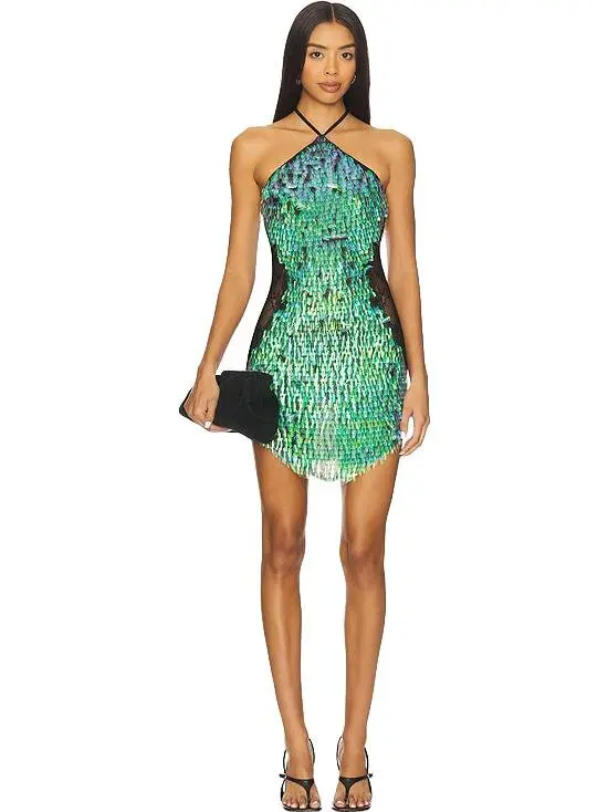 KIM SHUI Sequin Mini Dress - Aqua