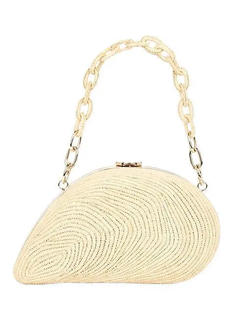 Simkhai Bridget Oyster Shell Clutch - Raffia