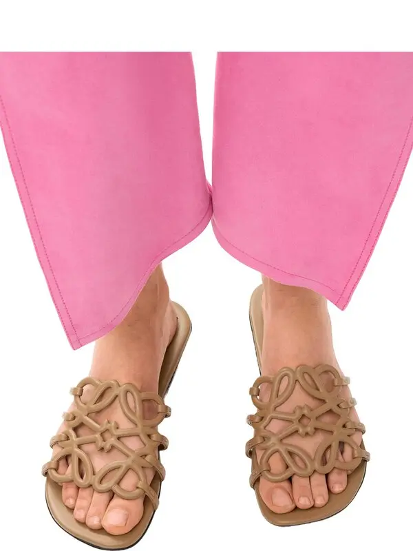 Loewe Anagram Cutout Slides - Camel