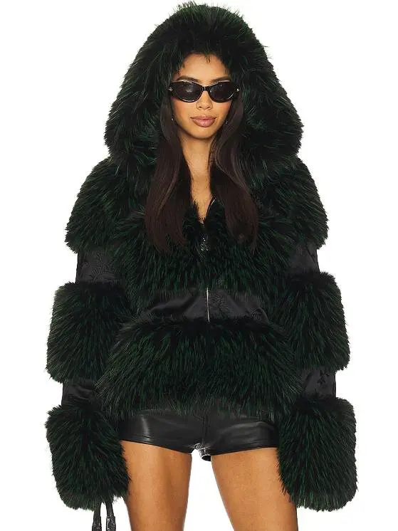 KIM SHUI Memphy Faux Fur Coat - Green