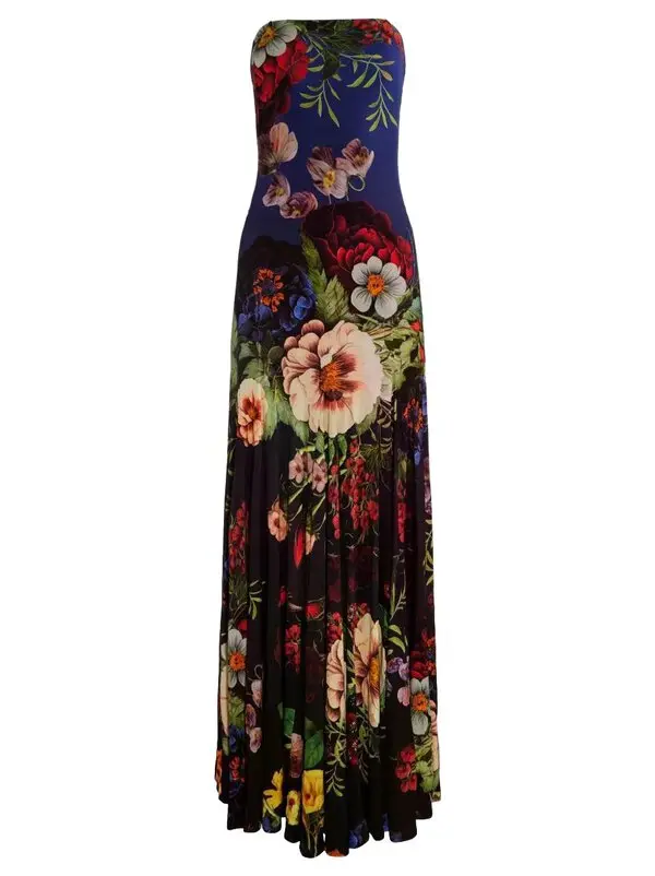Alice + Olivia Augusta Floral Maxi Dress - Black