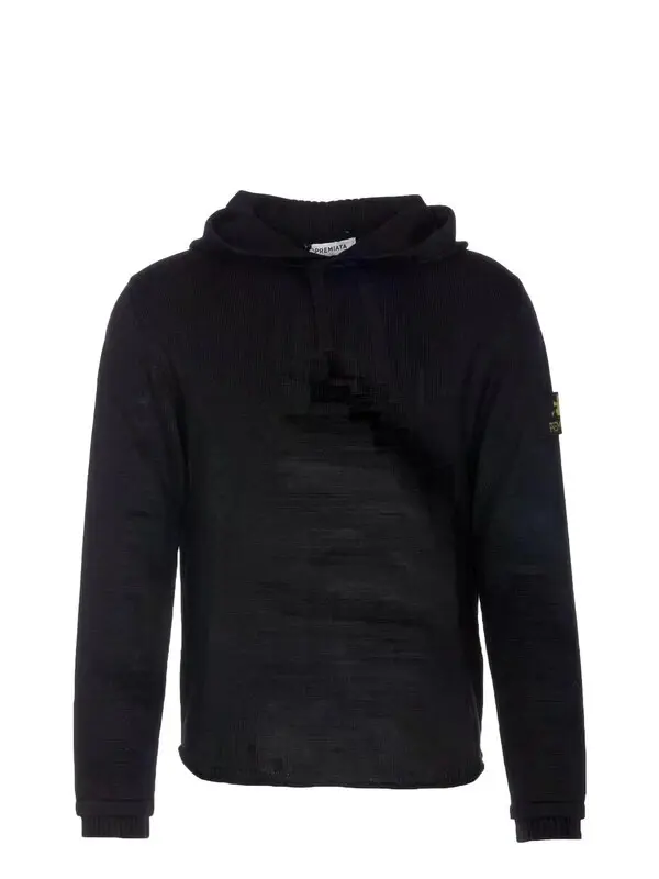 Premiata Logo-patch Hooded Sweater - Black