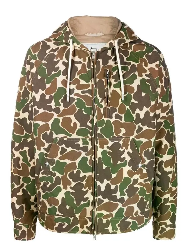 Woolrich Camouflage-print Drawstring Jacket - Neutrals
