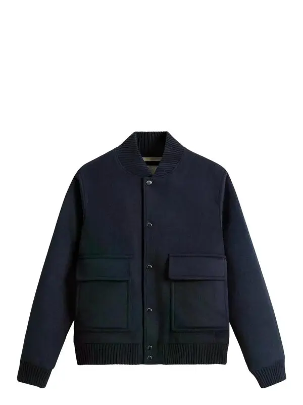 Woolrich Twill-weave Patch-pocket Bomber Jacket - Blue