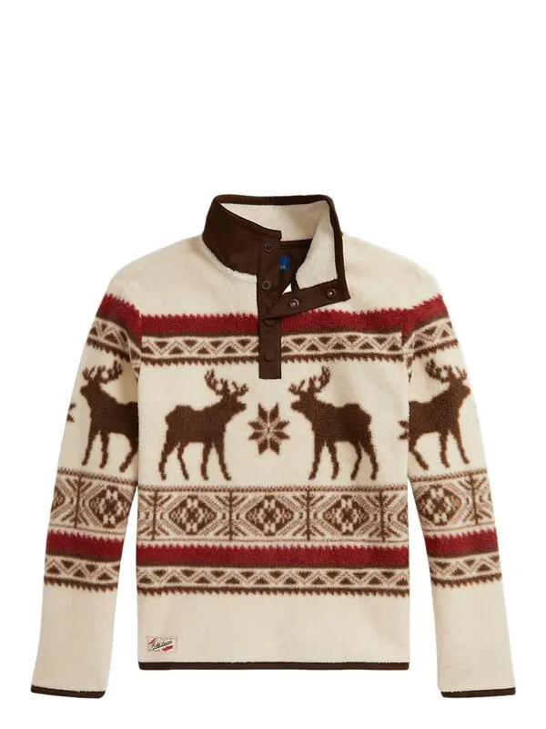 Ralph Lauren Elk-print Teddy Fleece Pullover - Multi