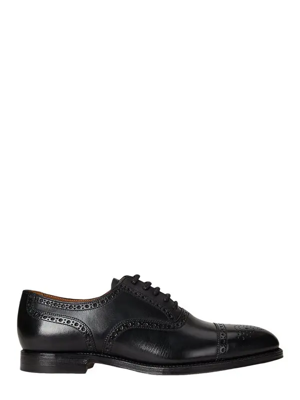 Ralph Lauren Maestra Calfskin Cap-toe Shoe - Black