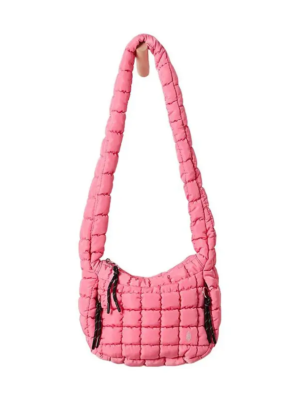 Free People Quilted Carryall Sling Bag - Bubblegum