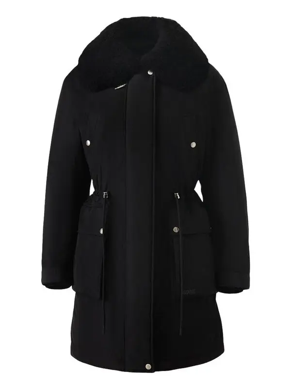 Mackage Nova 3-in-1 Down Coat With Shearling Collar - Black