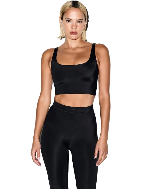 Nike Skims Shine Scoop-neck Bra Top - Black