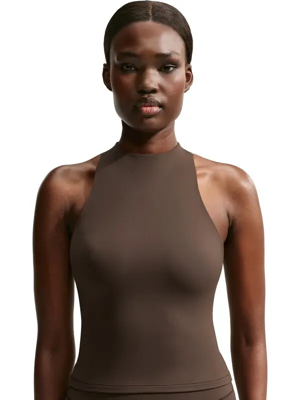 Nike Skims Matte Mock-neck Racerback Tank Top - Brown