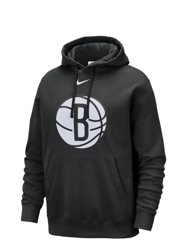 Nike Brooklyn Nets Club Nba Pullover Hoodie - Black
