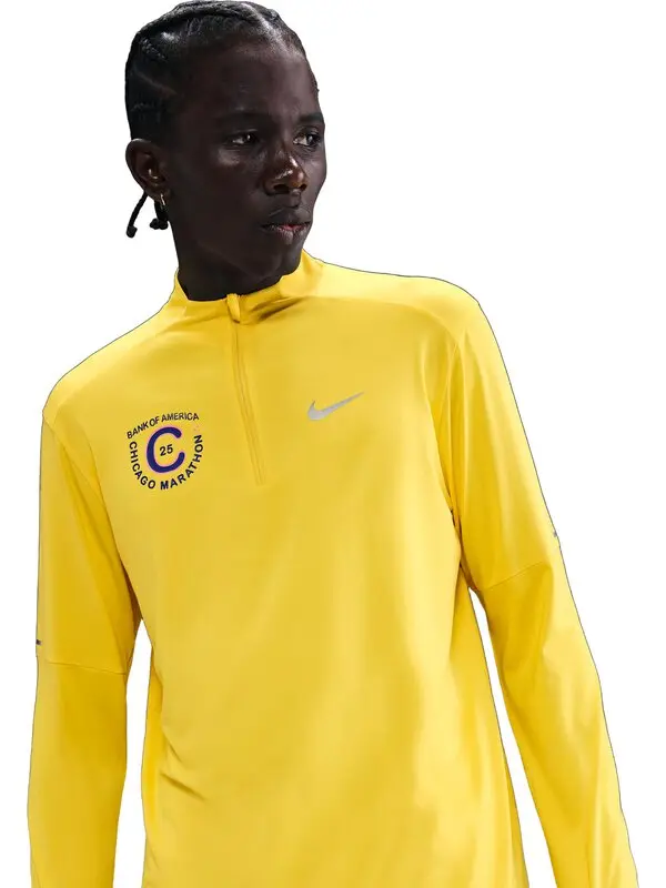 Nike Element Dri-fit 1/4-zip Running Top - Yellow