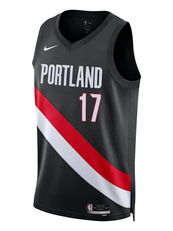Nike Shaedon Sharpe Portland Trail Blazers Icon Edition Dri-fit Nba Swingman Jersey - Black