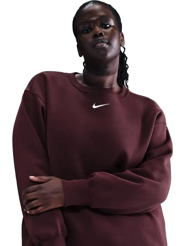 Nike Sportswear Phoenix Fleece Oversized Crew-neck Sweatshirt - Red