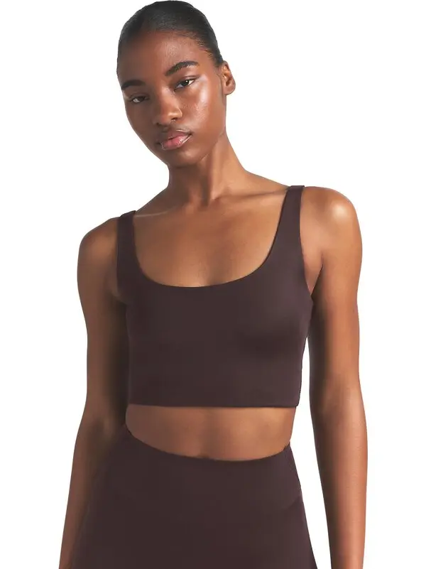 Nike Skims Shine Scoop-neck Bra Top - Brown