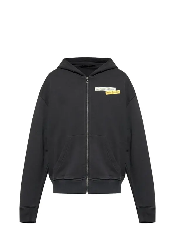 Palm Angels Oversized Zip-up Hoodie - Black