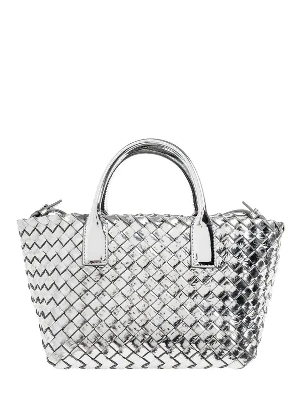 Bottega Veneta Mini Cabat Handbag - Silver